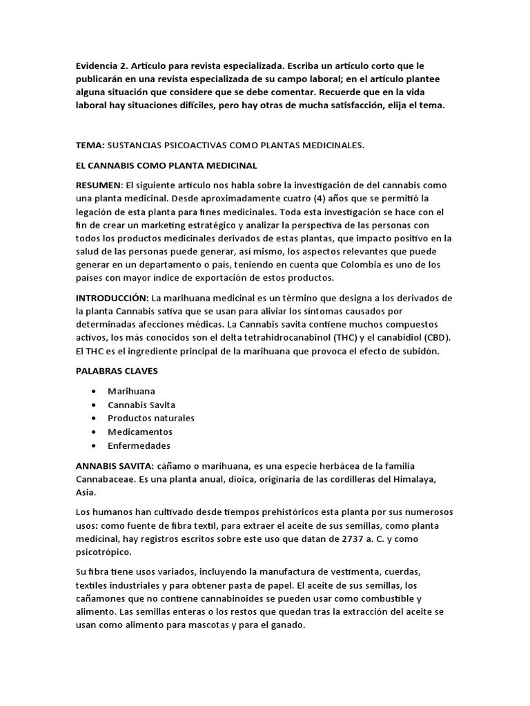 Actividad 3 | PDF | Cannabis (Droga) | Cannabis medicinal