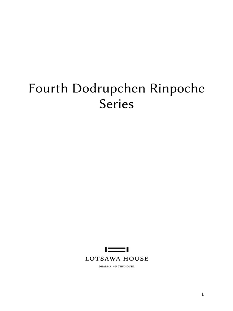 Fourth Dodrupchen Rinpoche Collection - LotsawaHouse | PDF