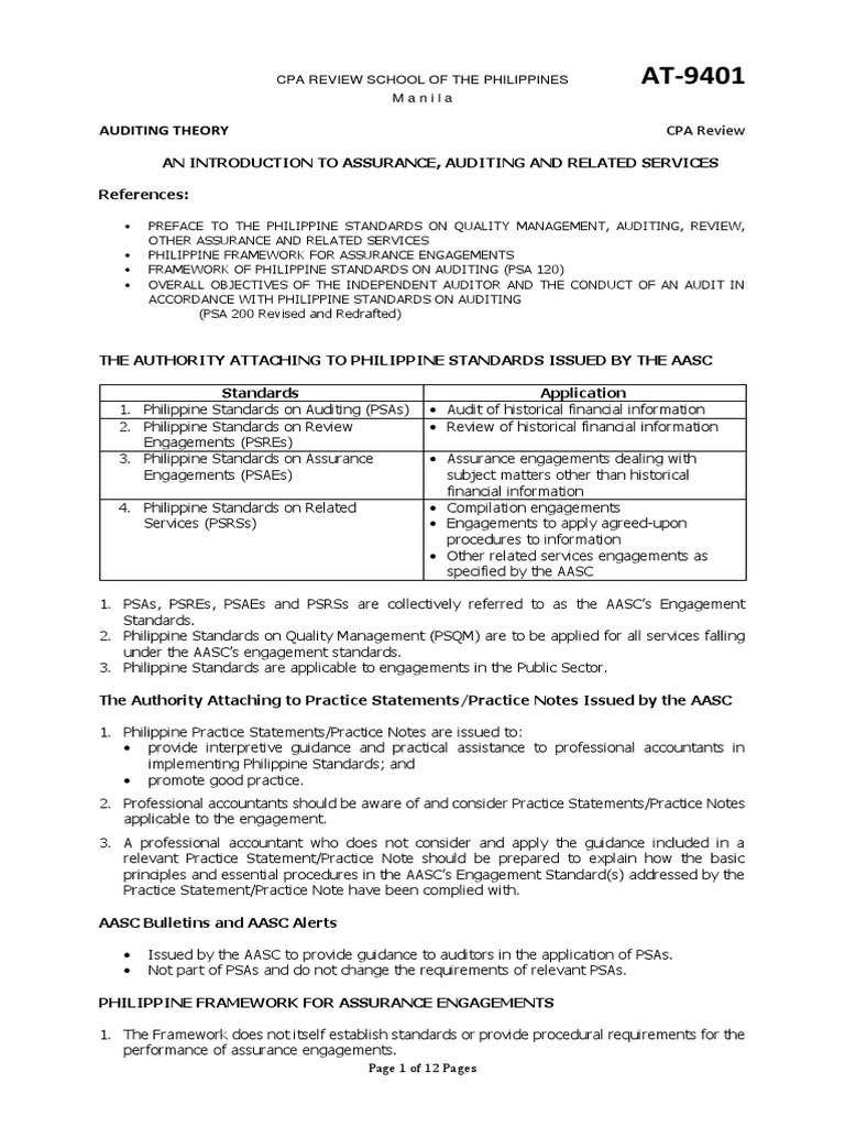 At 9401 | PDF | Audit | Financial Audit