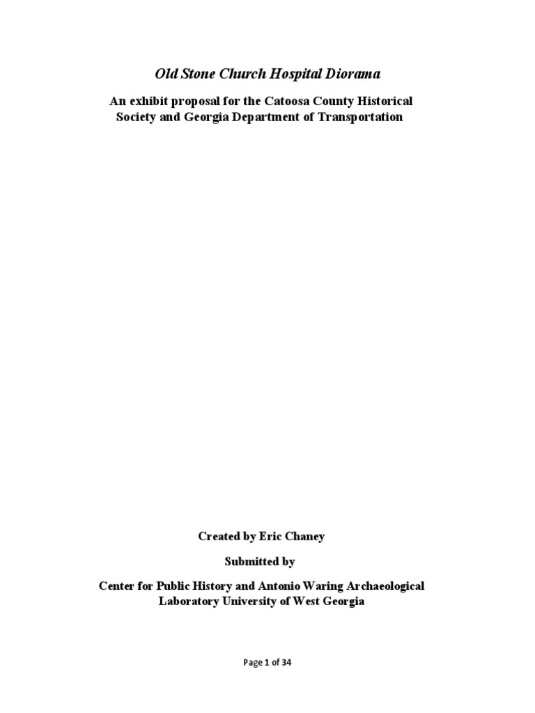 Final Draft - Gdot Ring Old Stone Church Hospital Diorama Proposal ...