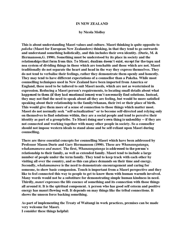 Understanding Pakeha and Maori Values | PDF | Māori People | Race ...