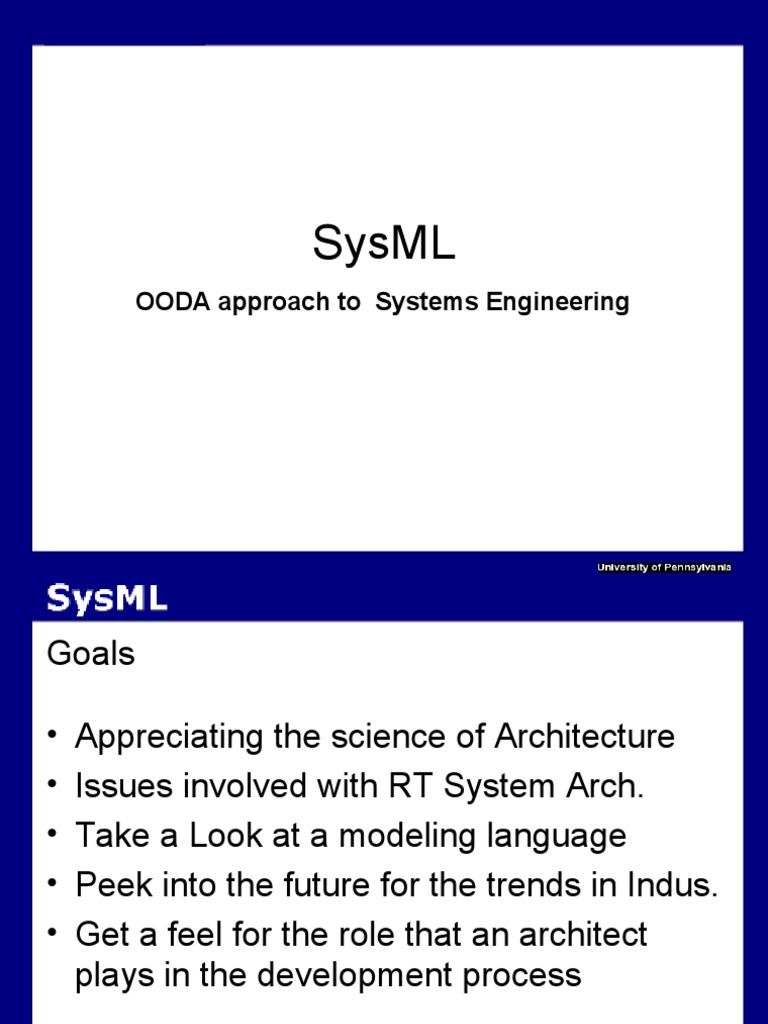 Sysml: Ooda Approach To Systems Engineering | PDF | Unified Modeling Language | Class (Computer ...