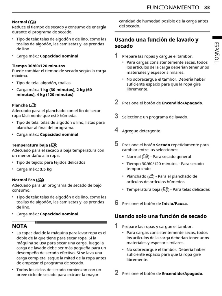 Secado LG | PDF