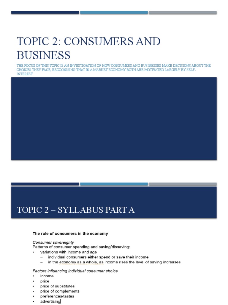 Topic 2 Consumers and Business | PDF | Economies Of Scale | Consumption ...