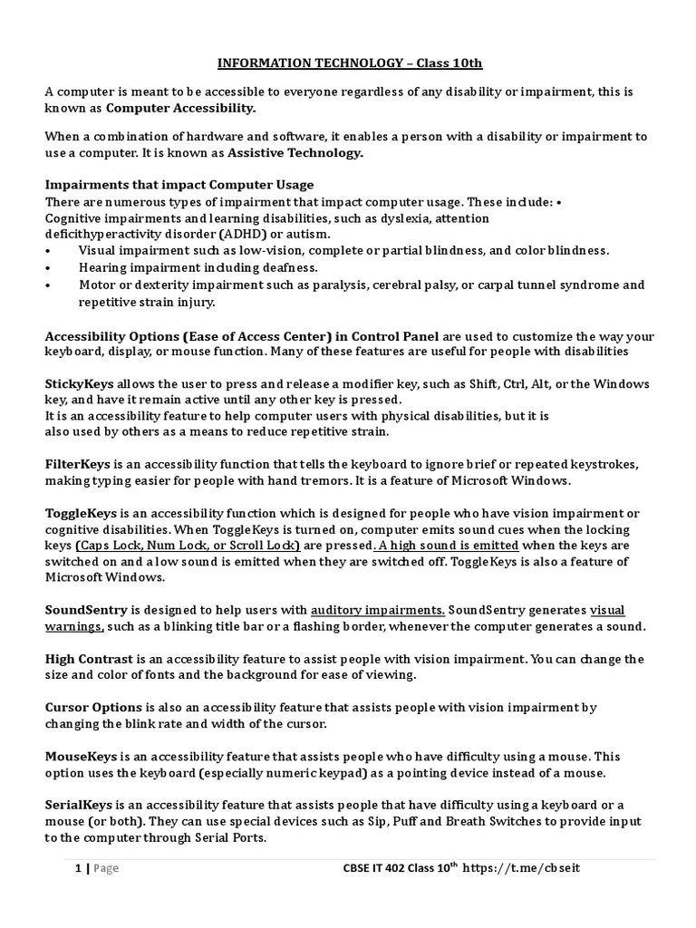 IT-class10th - COM NOTES 2023-24 | PDF