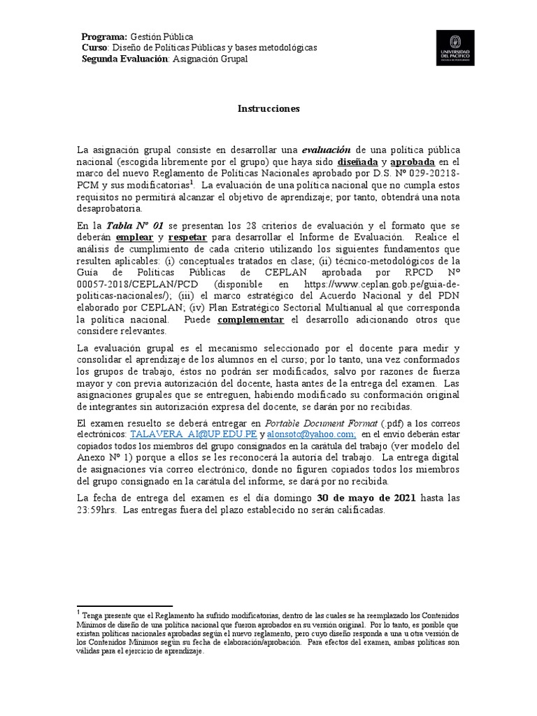 1 Instrucciones Asignacion Grupal Abril 2021 UNAT - GRUPAL | PDF ...