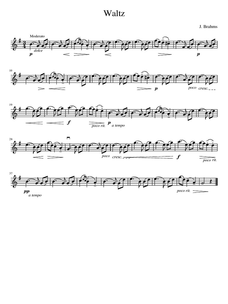 Brahms Waltz for Suzuki Book 2 | PDF | Musical Notation | Notation
