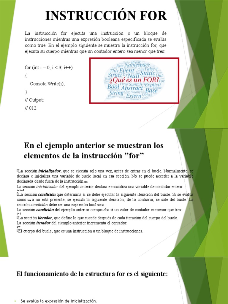 Instrucción For | PDF | Programación de computadoras | Informática