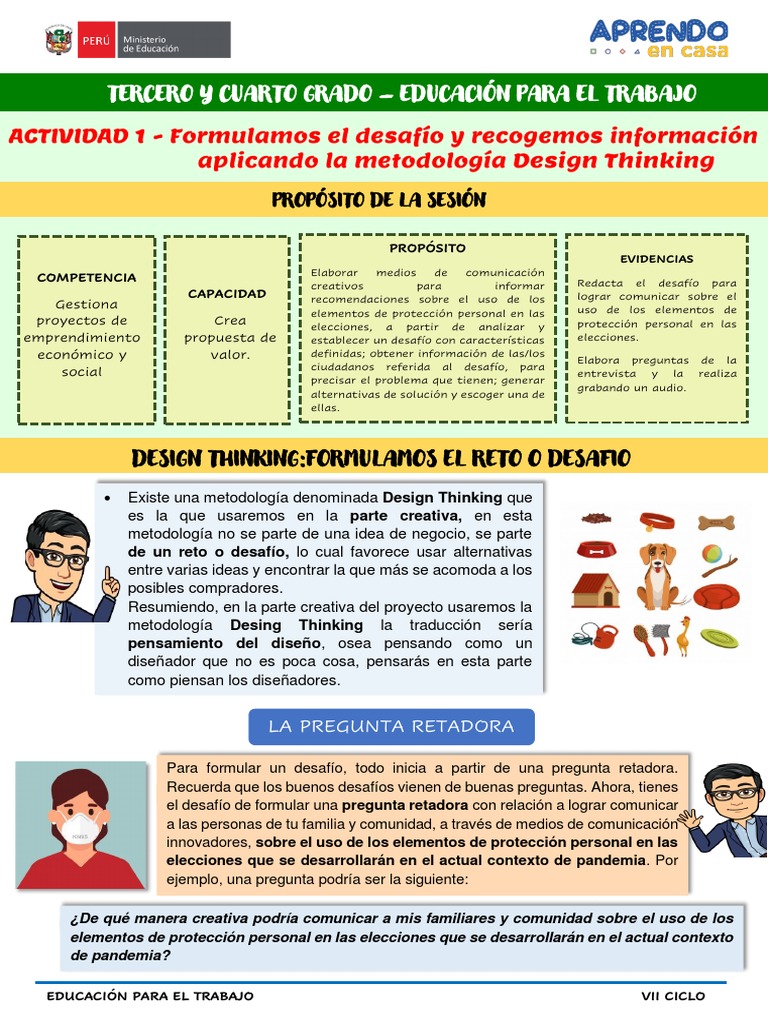 I EXPERIENCIA - DE - APRENDIZAJE - ACT 1 - 3° y 4° GRADO | PDF | El pensamiento de diseño ...