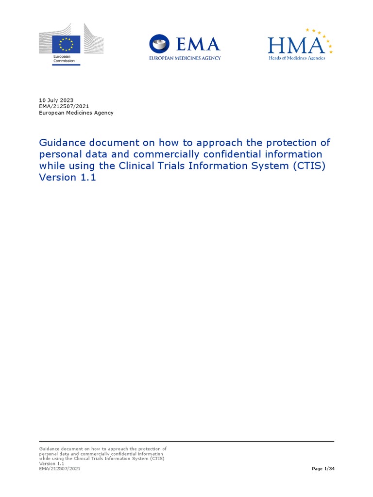 CTIS Data Protection Guide | PDF | Clinical Trial | Information Privacy