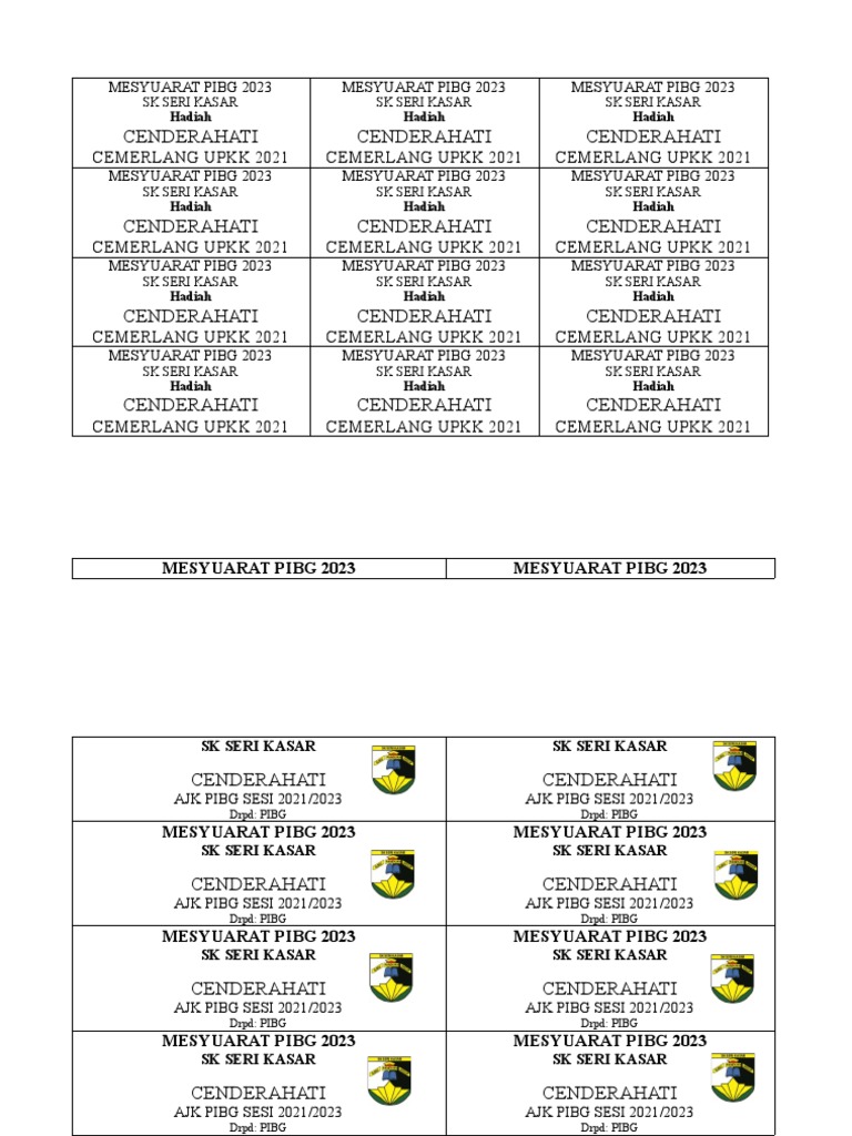 Tagging Hadiah Pibg | PDF