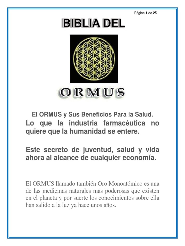 El Ormus y Sus Beneficios 1 | PDF | Agua | Menstruación