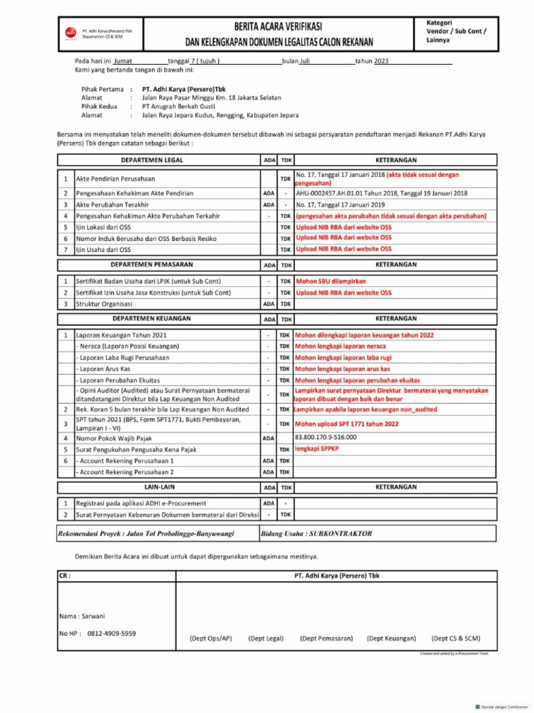 Cntoh Form Isian | PDF