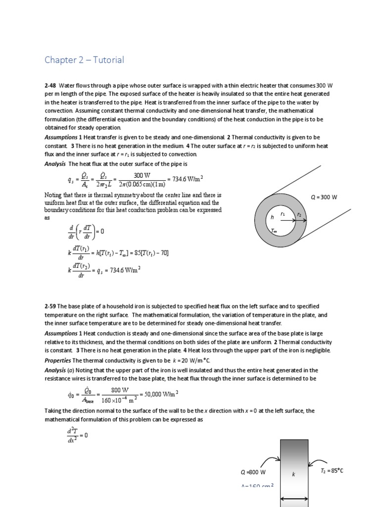 Chapter 2 - Tutorial | PDF | Thermal Conduction | Heat Transfer