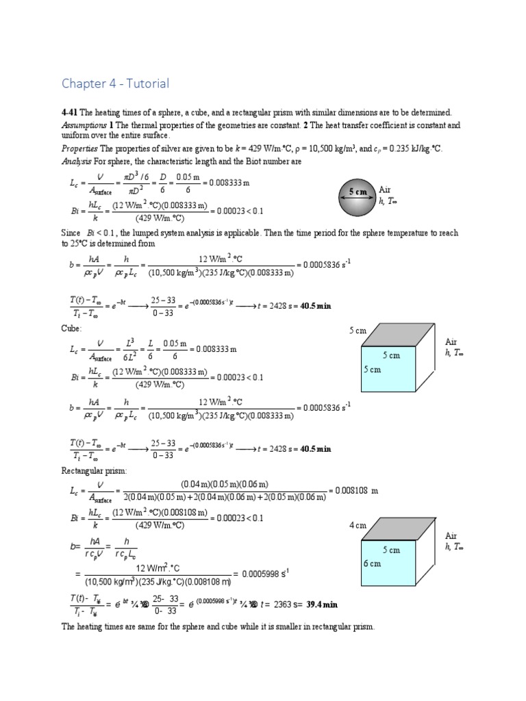 Chapter 4 - Tutorial | PDF | Thermal Conduction | Transport Phenomena