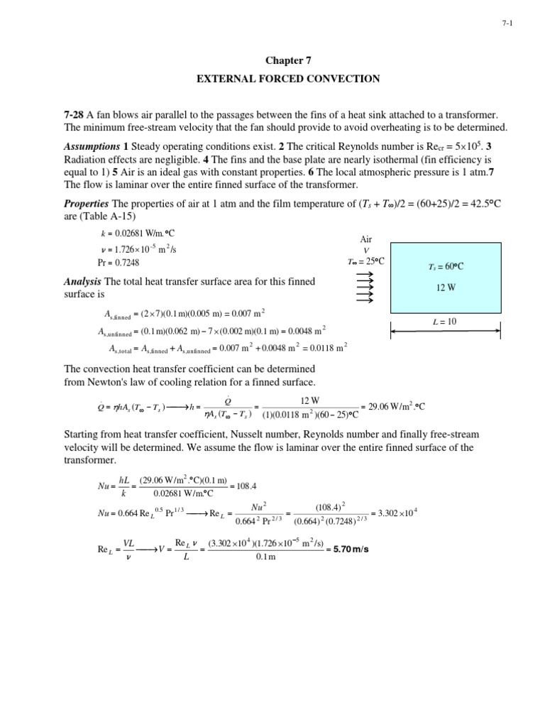 Chapter7-Assignment and Solution | PDF | Fluid Dynamics | Heat Transfer