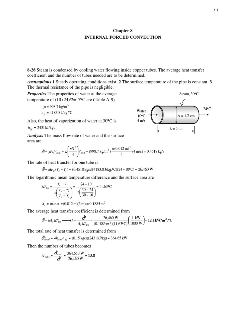 Chapter8-Assignment and Solution | PDF | Fluid Dynamics | Heat Transfer