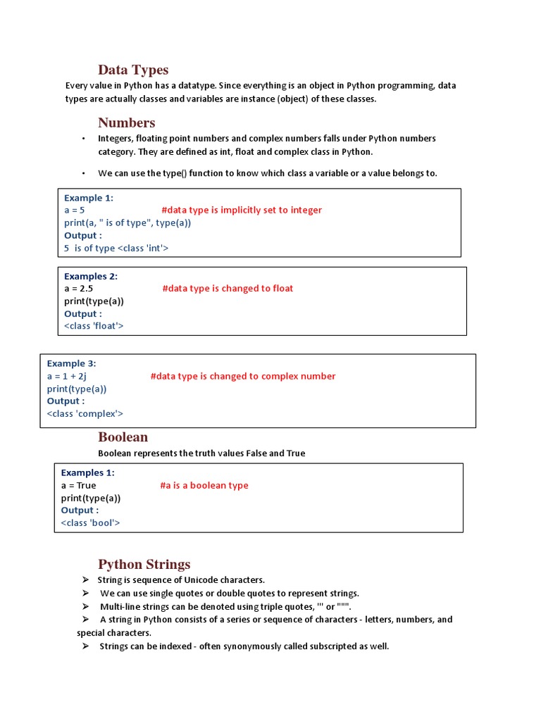 Python Manual Data Typesv2 Pdf Data Type Boolean Data Type