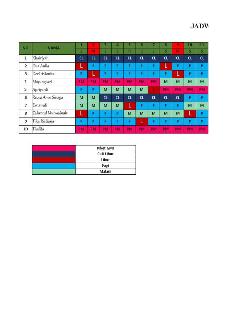 Jadwal Piket Juli 2023 | PDF