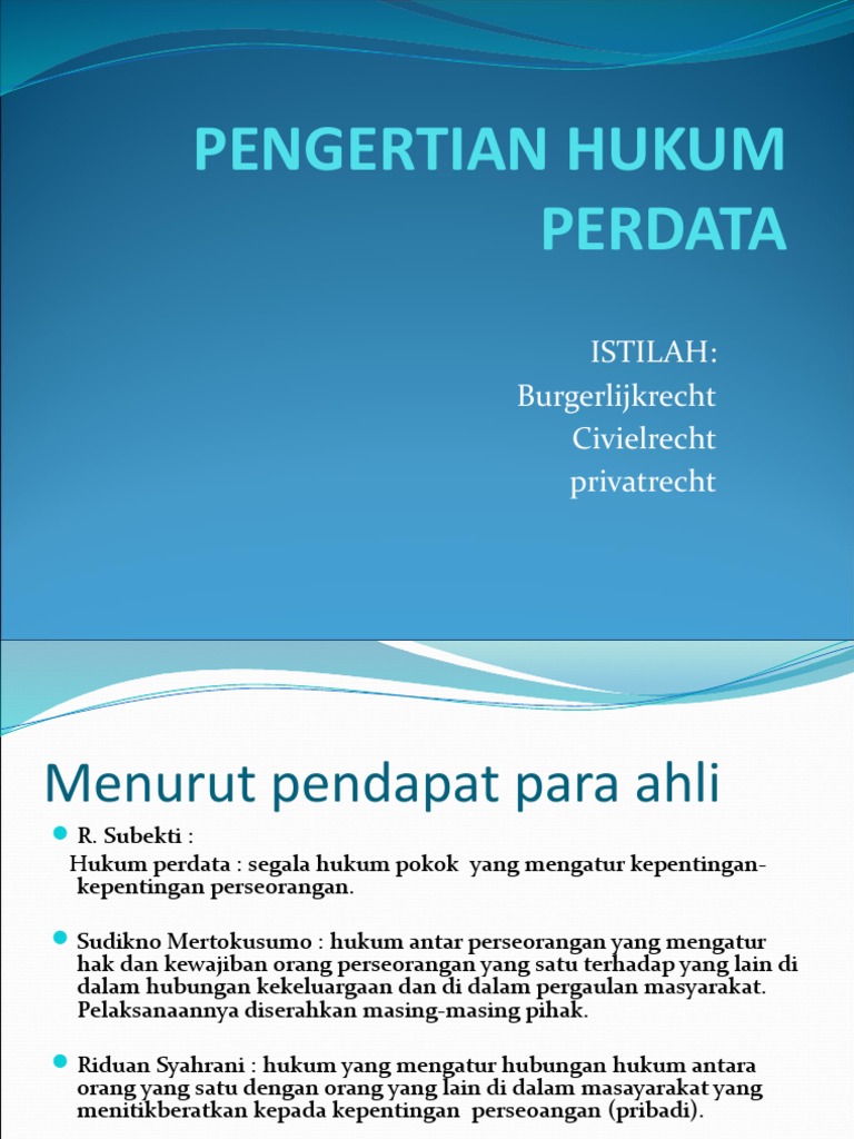 Hukum Perdata (Umum) | PDF
