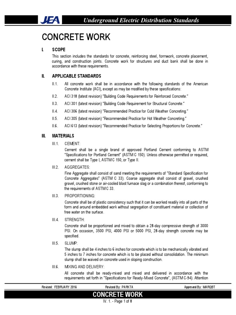 UG-IV-1-Concrete Work | PDF | Concrete | Construction Aggregate