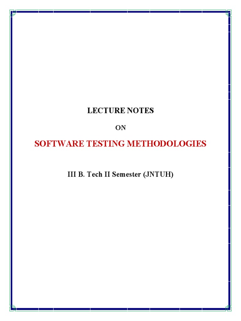Software Testing Methodologies Guide | PDF | Software Testing ...