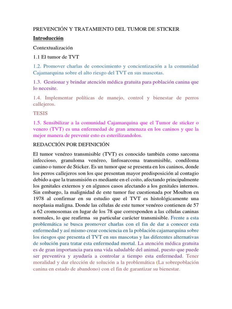 PREVENCIÓN Y TRATAMIENTO DEL TUMOR DE STICKER... | PDF | Sistema inmune ...