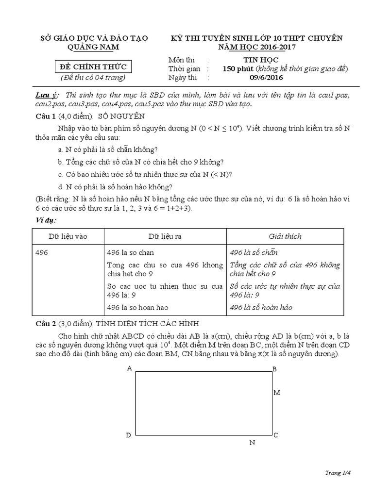 (Đề thi có 04 trang) cau2.pas, cau3.pas, cau4.pas, cau5.pas vào thư mục SBD vừa tạo | PDF