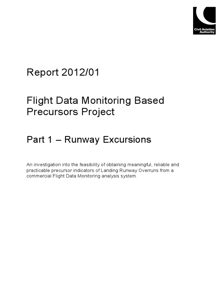 UK CAA Report2012-01 - FDM Runway Excursions | PDF | Risk | Aerospace