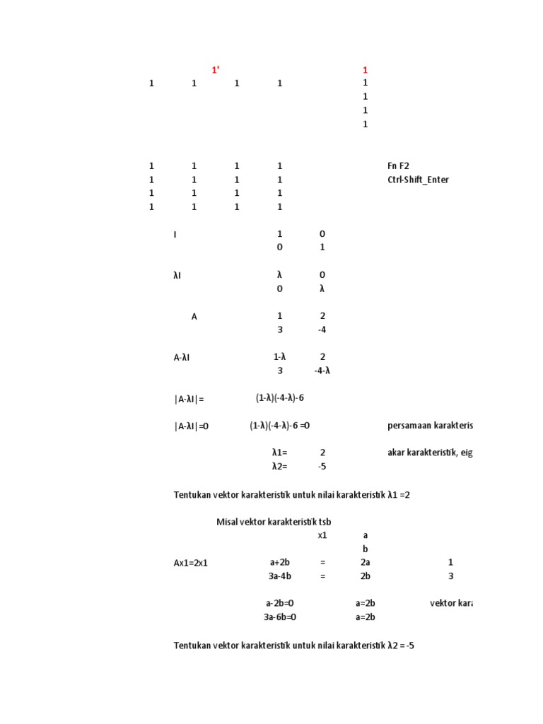 Menghitung Eigenvalue | PDF