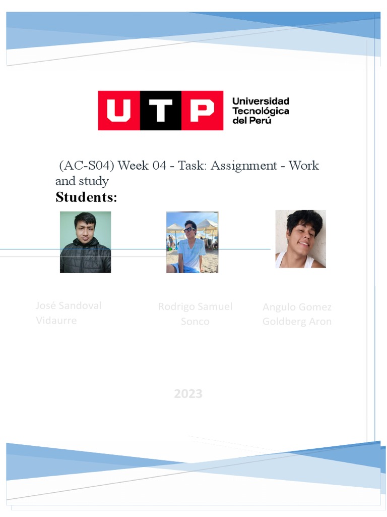 (AC-S04) Week 04 - Task Assignment - Work and Study | PDF | Career & Growth