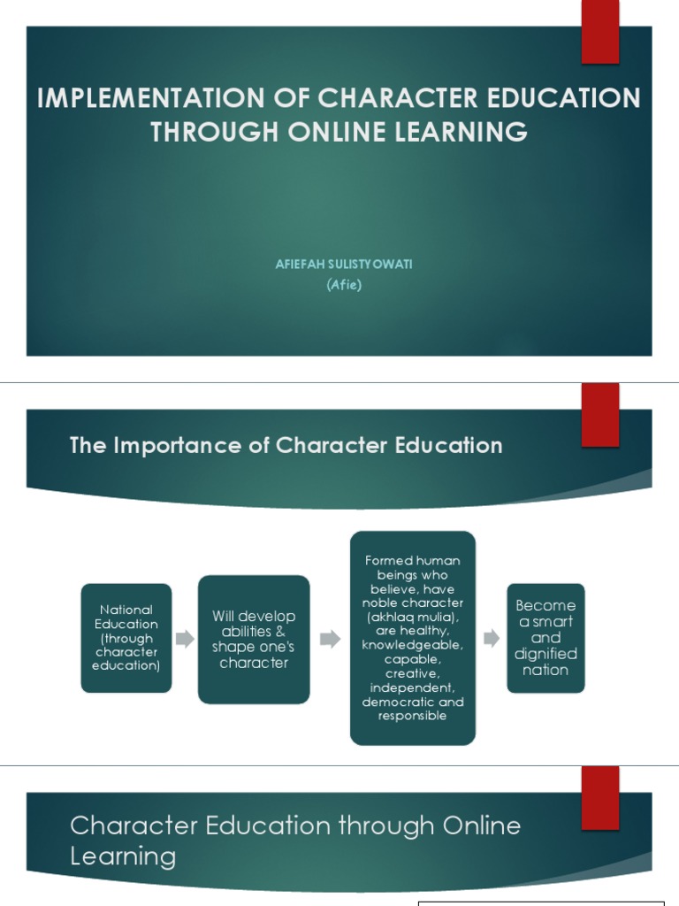 Afiefah - Implementation of Character Education Through Online Learning | PDF | Educational ...