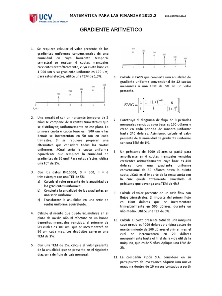 GRADIENTE ARITMÉTICO Resolución | PDF | Economias GRADIENTE ARITMÉTICO Resolución | PDF | Economias