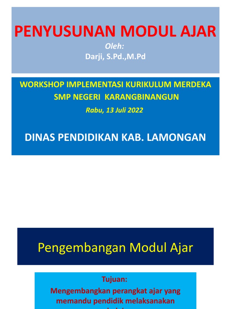 Workshop Penyusunan Modul Ajar | PDF