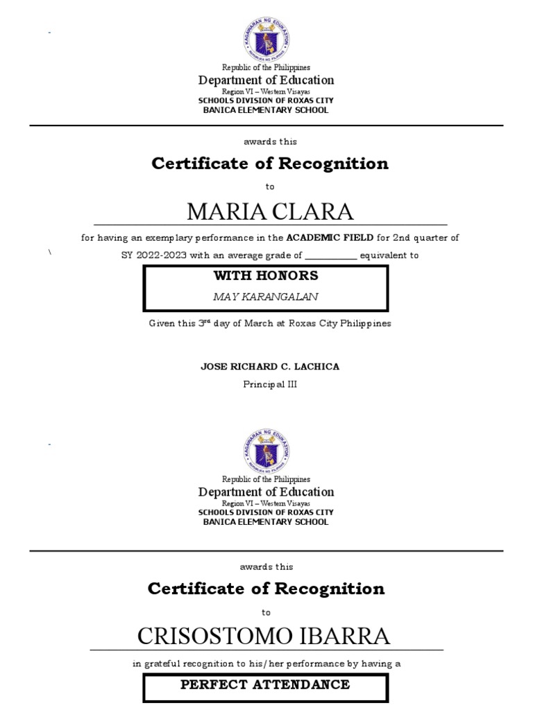 Banica Elementary School Awards 2023 | PDF