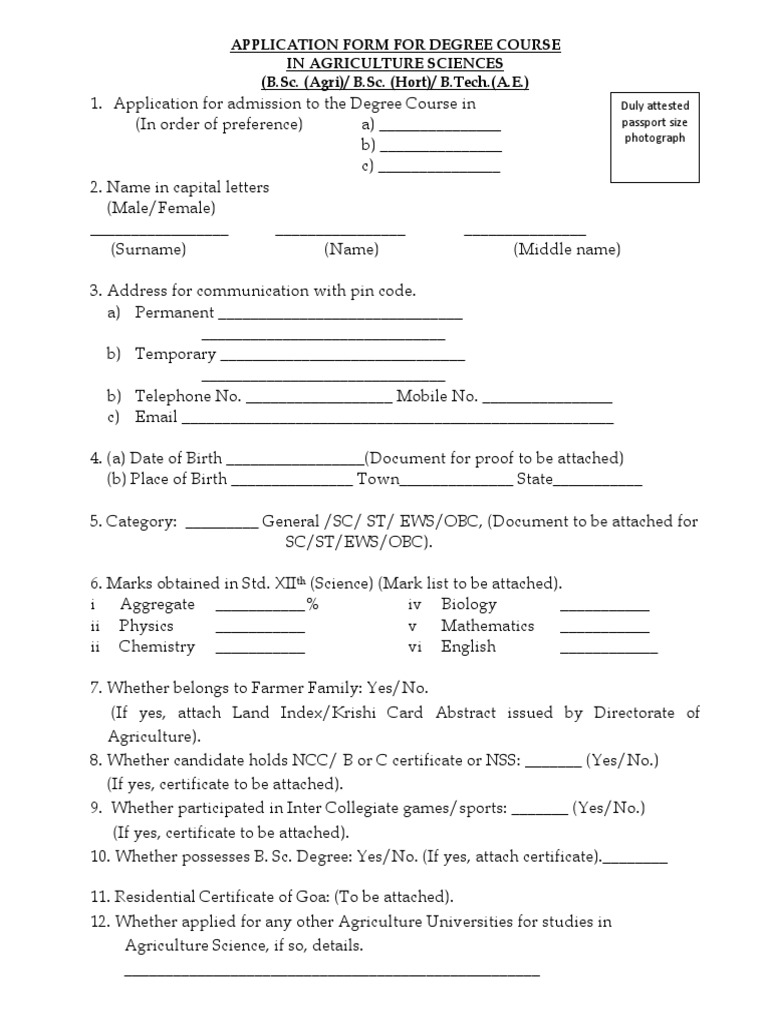 BSC Application Form2022-23 | PDF | University And College Admission