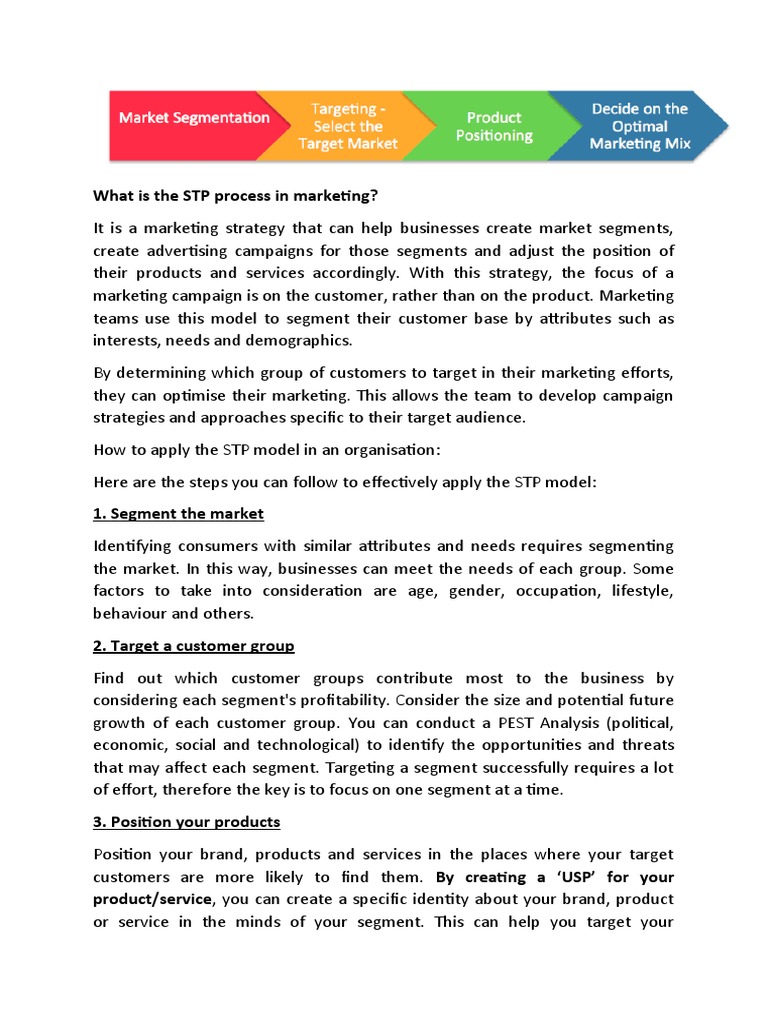 Notes On STP and USP | Download Free PDF | Market Segmentation | Marketing