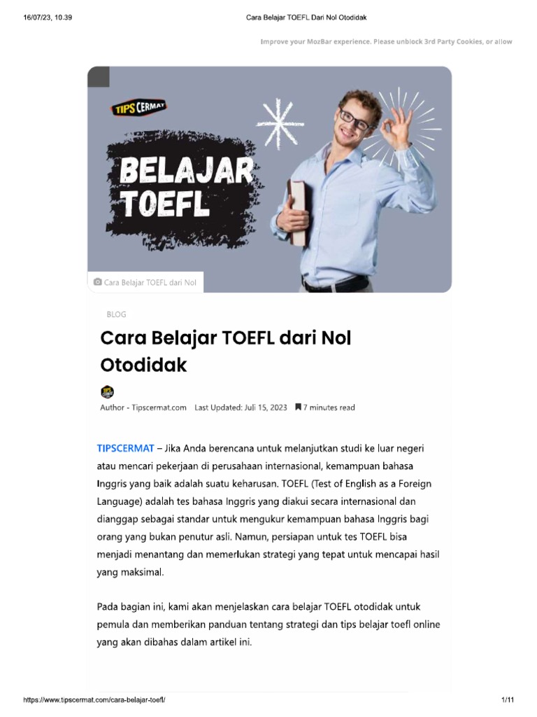 Cara Belajar TOEFL | PDF