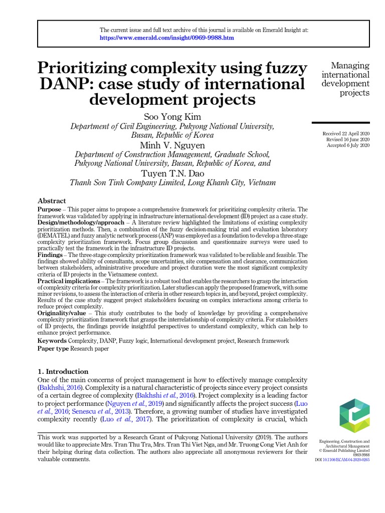 000 Prioritizing Complexity Using Fuzzy DANP Case Study of ... 000 Prioritizing Complexity Using Fuzzy DANP Case Study of ...