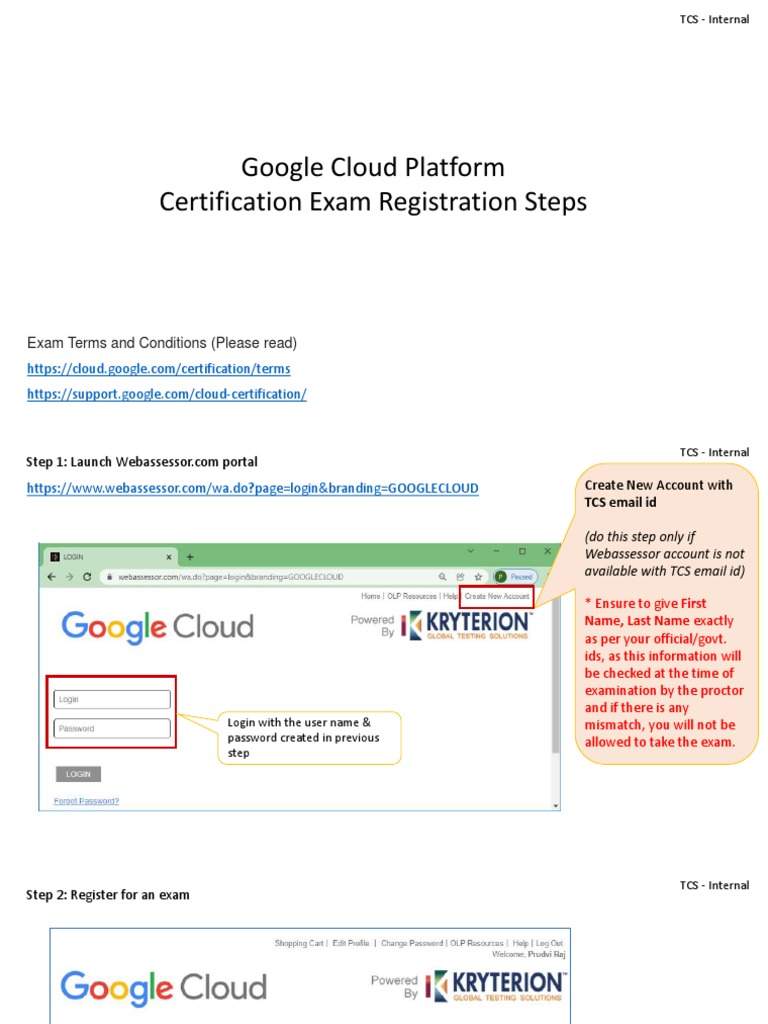 (Document 2) GCP - Exam Registration Steps - v1 | PDF | Cloud Computing ...