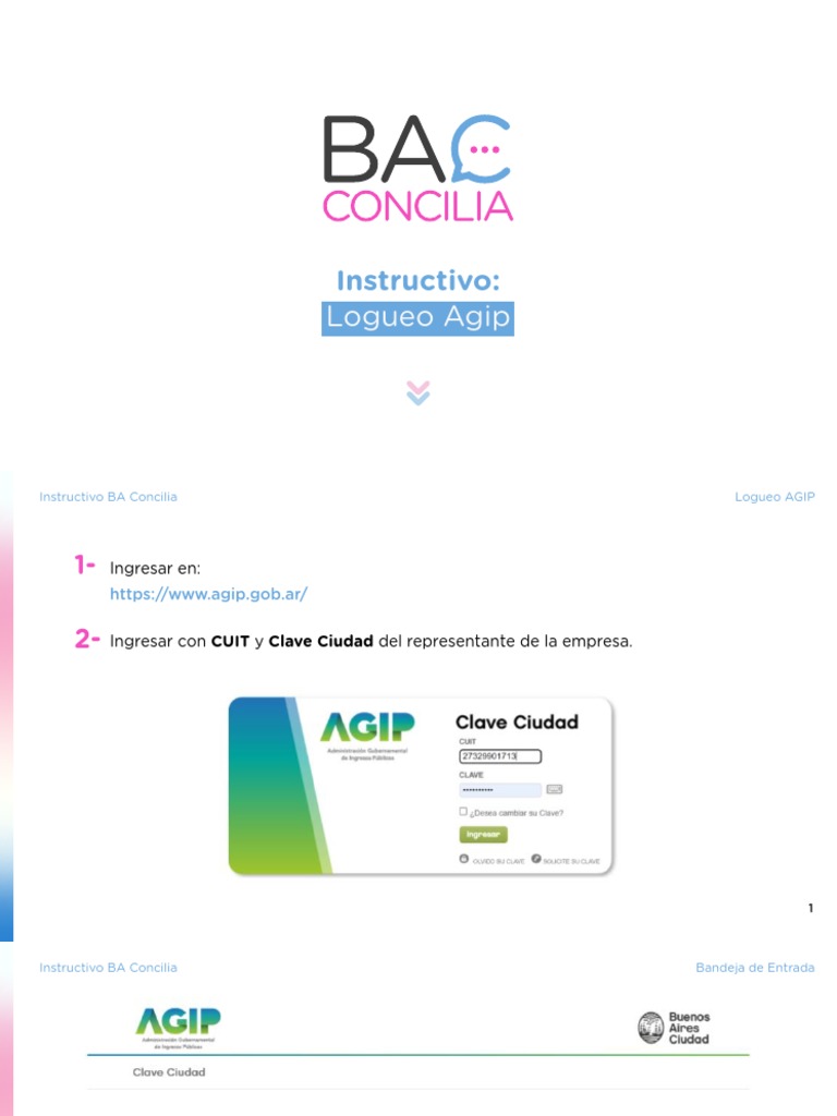 Instructivo Agip BA Concilia | PDF