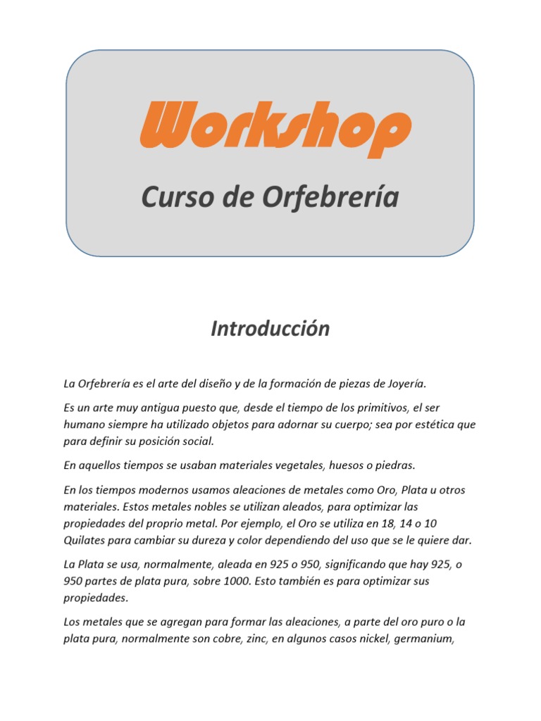 Programa Del Curso de Orfebreria | Descargar gratis PDF | Joyería | Art Nouveau