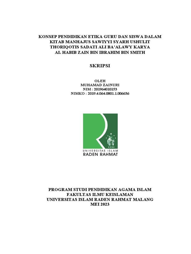 Skripsi Jadi Pak Zain | PDF