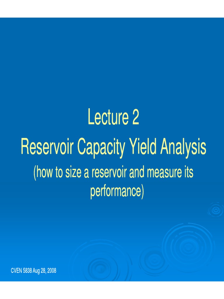 Lecture2 Capacity-Yield Analysis | PDF | Discharge (Hydrology ...