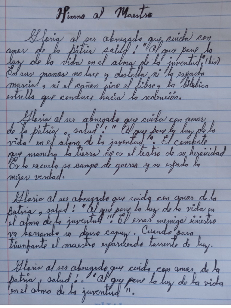 Himno Al Maestro, Abdiel Chuito | PDF