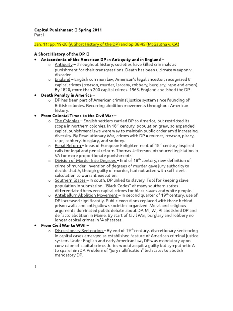 Capital Punishment | PDF | Gregg V. Georgia | Eighth Amendment To The ...