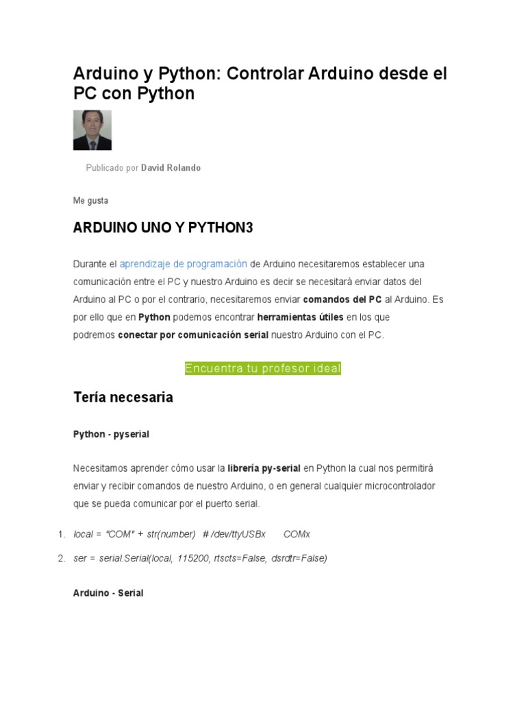 Arduino Y Python Descargar Gratis Pdf Arduino Lenguaje De Programación
