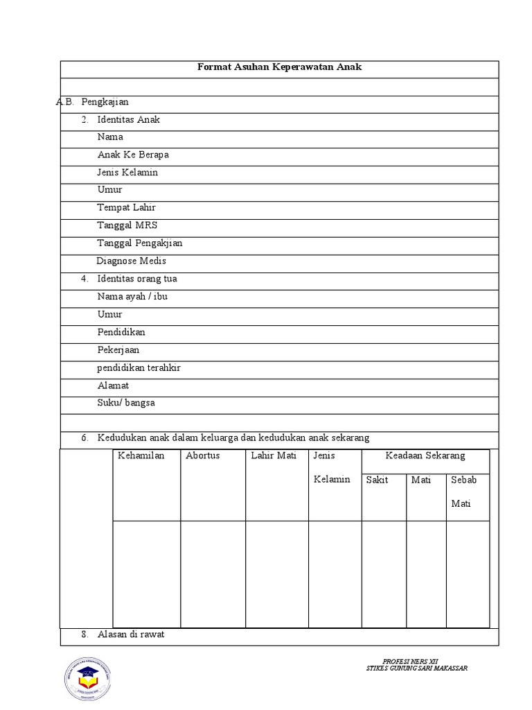 Format Askep Anak | PDF