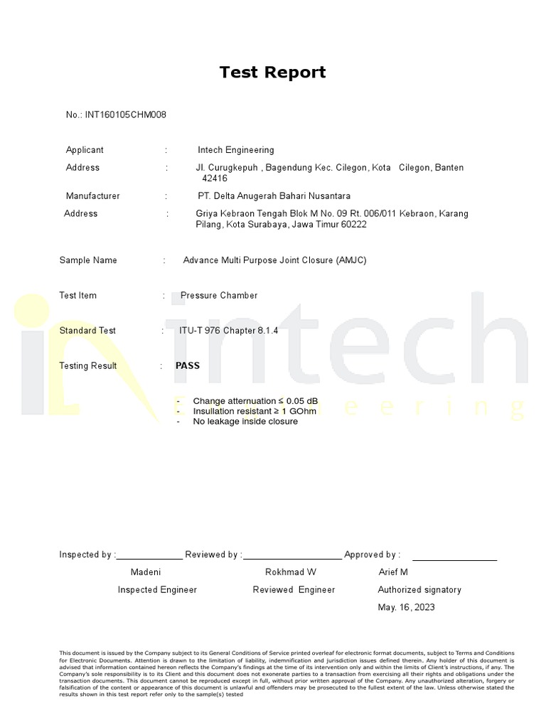 Test Report Chamber | PDF | Forgery