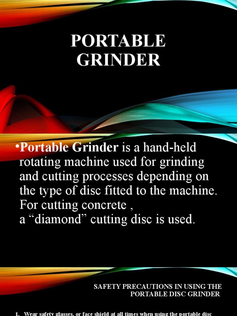 Portable Disc Grinder Safety Guide | PDF | Home & Garden